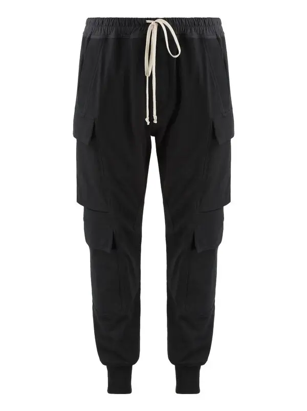 Rick Owens Multi-pocket Drawstring Cargo Jogger Pants - Black