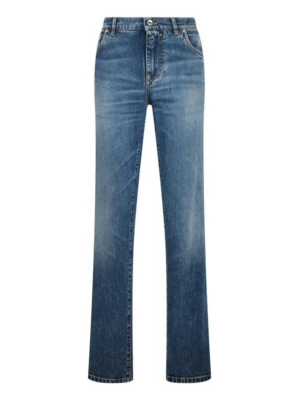 Dolce & Gabbana Straight Fit Jeans With High Waist - Denim