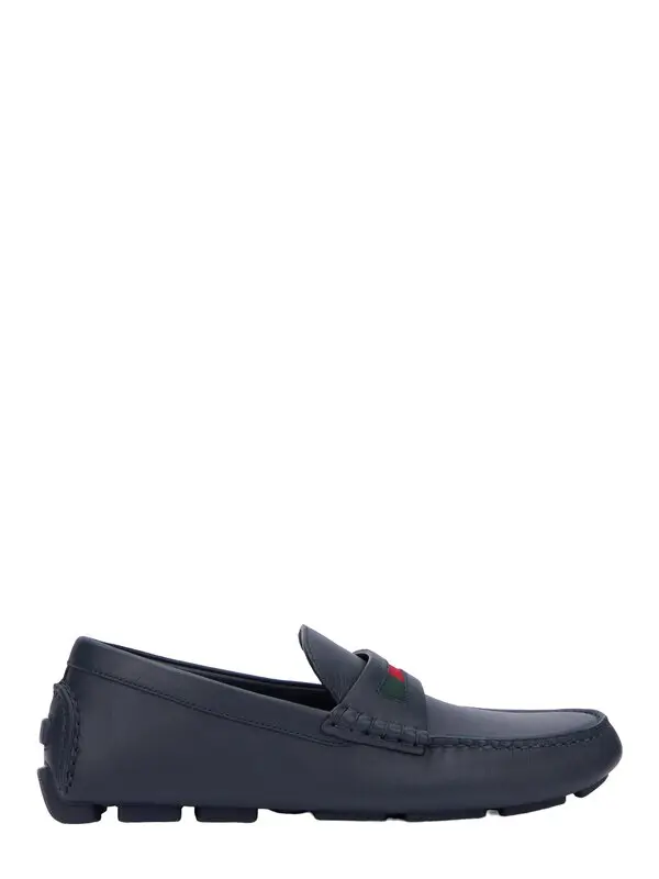 Gucci Leather Driver Moccasins - Blue