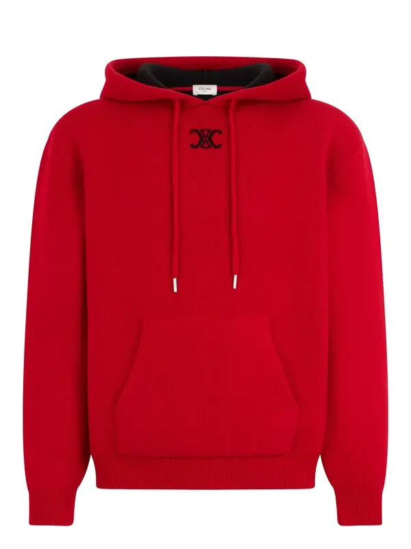 Celine Hooded Sweater In Cashmere - Red