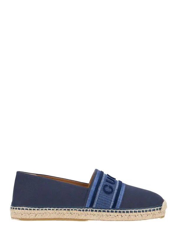 Gucci Canvas Espadrilles With Logo Front Strap - Blue
