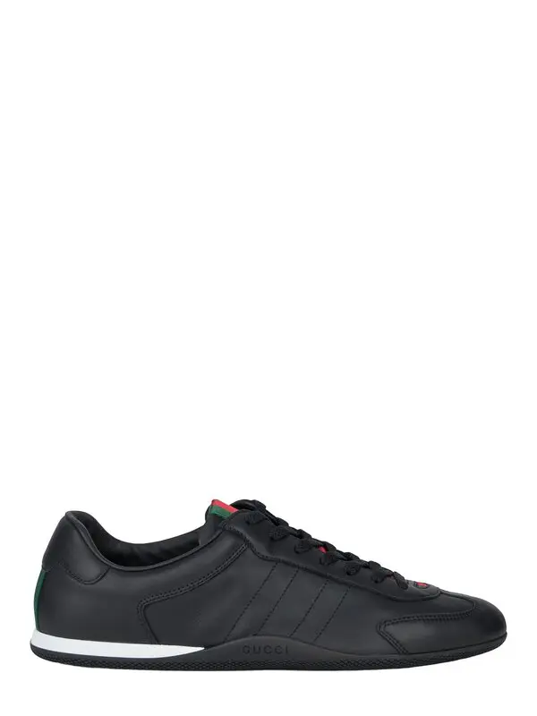 Gucci Leather Lace-up Sneakers - Black