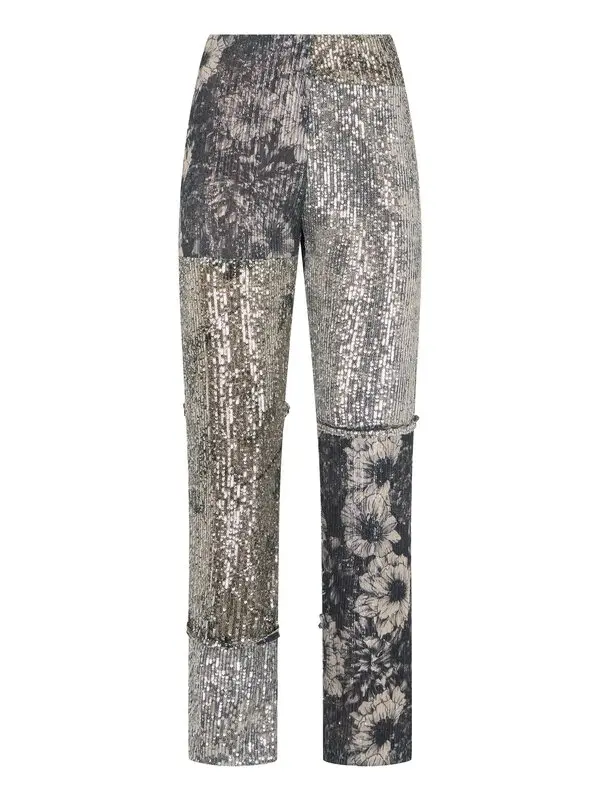 MAISON MARGIELA Patchwork Sequin Trousers - Multicolor