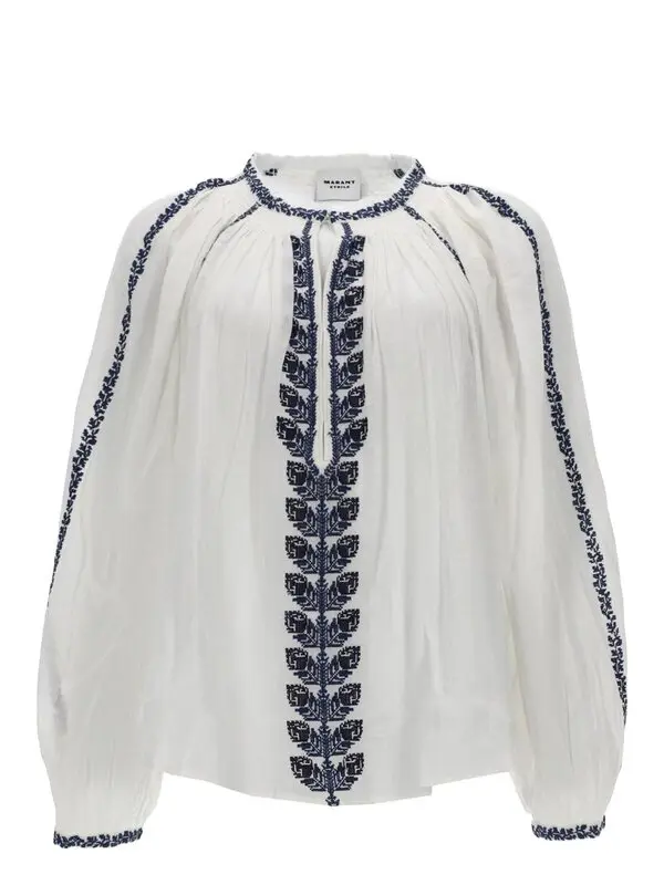 MARANT ETOILE Embroidered Cotton Shirt - White