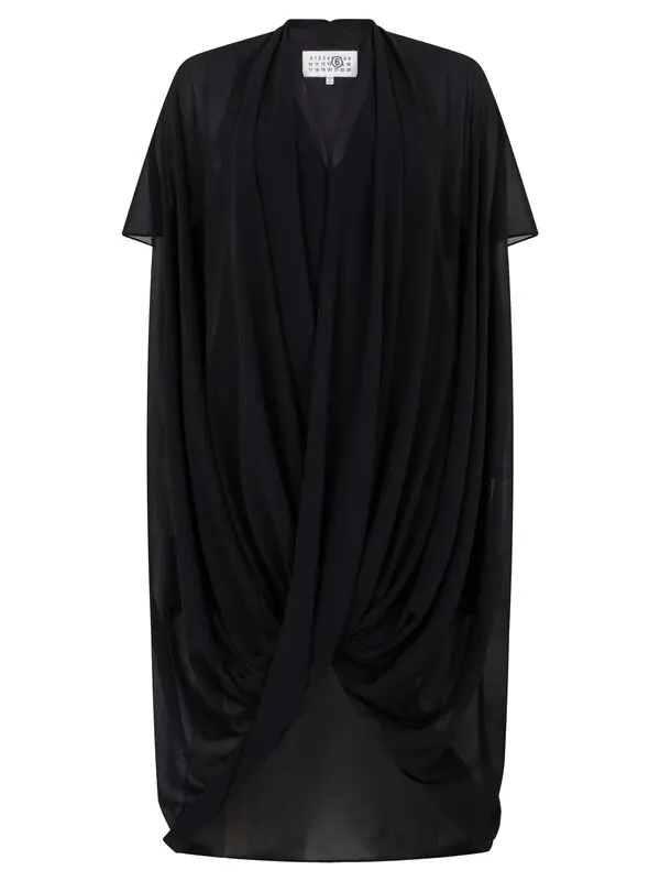 MAISON MARGIELA Asymmetrical Draped Mini Dress - Black