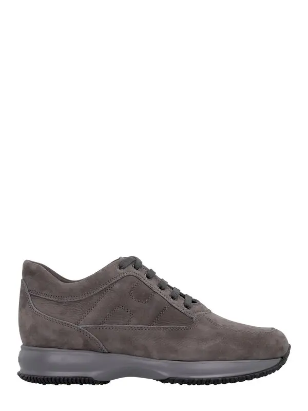 Hogan Embossed Monogram Suede Sneakers - Grey