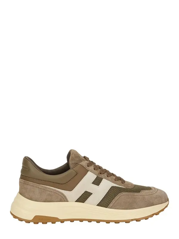 Hogan Sport High-sole Sneakers With Contrasting Details - Beige