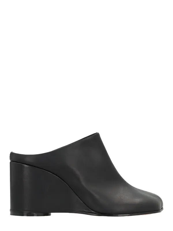 MAISON MARGIELA Leather Wedge Mules - Black