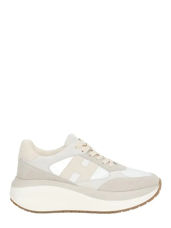 Hogan Maxi I Active Leather Sneakers With Chunky Sole - Ivory
