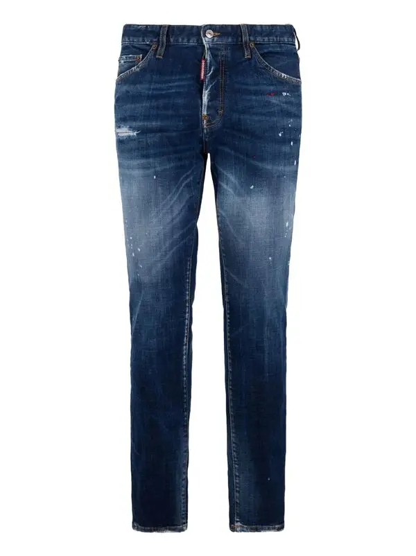 Dsquared2 Distressed Slim-fit Jeans - Navy