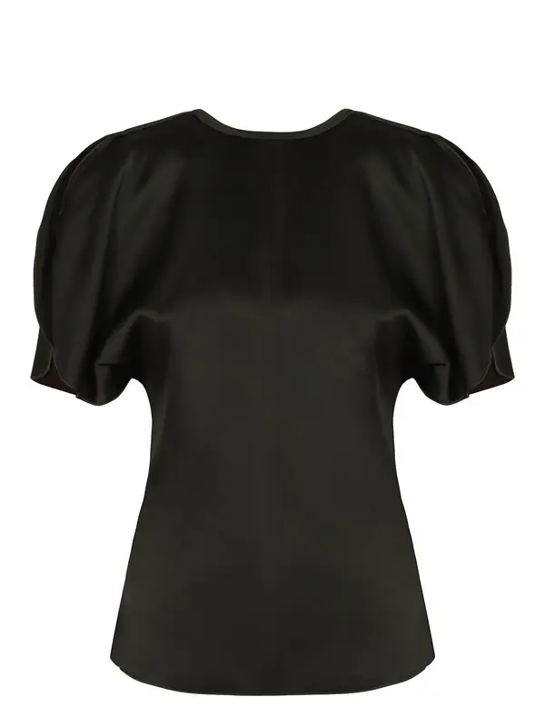 Victoria Beckham Draped Sleeve Blouse - Black