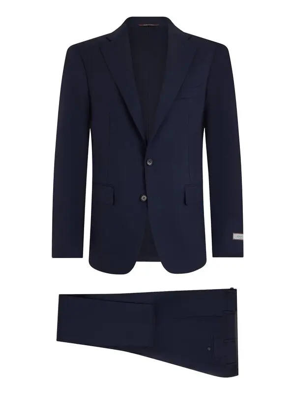 Canali 100% Wool Suit Jacket And Trousers - Blue