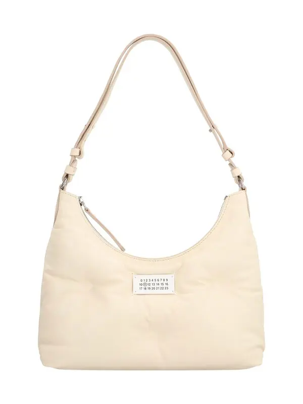 MAISON MARGIELA Quilted Leather Glam Slam Mini Hobo Handbag - Panna