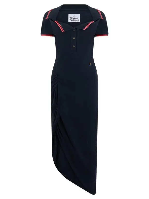 VIVIENNE WESTWOOD Asymmetrical Hem Midi Dress - Blue