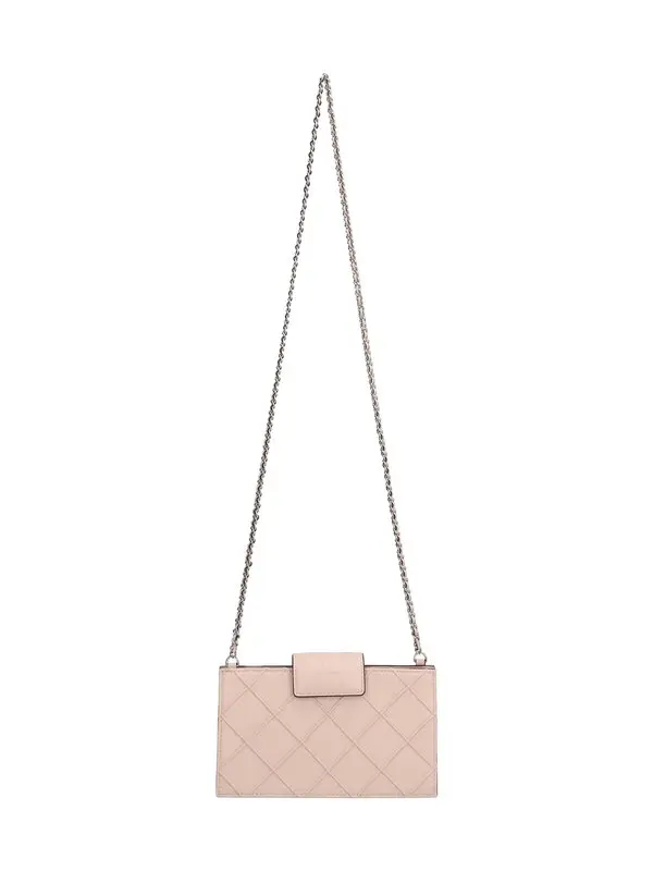 Tory Burch Quilted Lamb Leather Wallet On Chain With Magnetic Flap - Pink