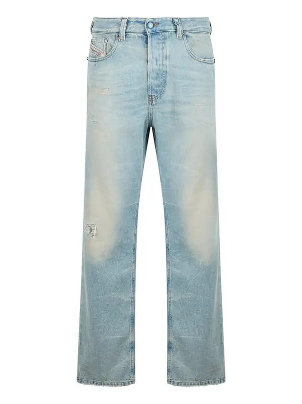 DIESEL® Straight Leg Cotton-blend Jeans - Light Blue