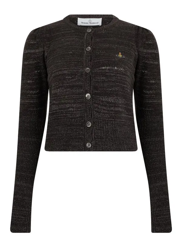 VIVIENNE WESTWOOD Embroidered Logo Cardigan - Brown
