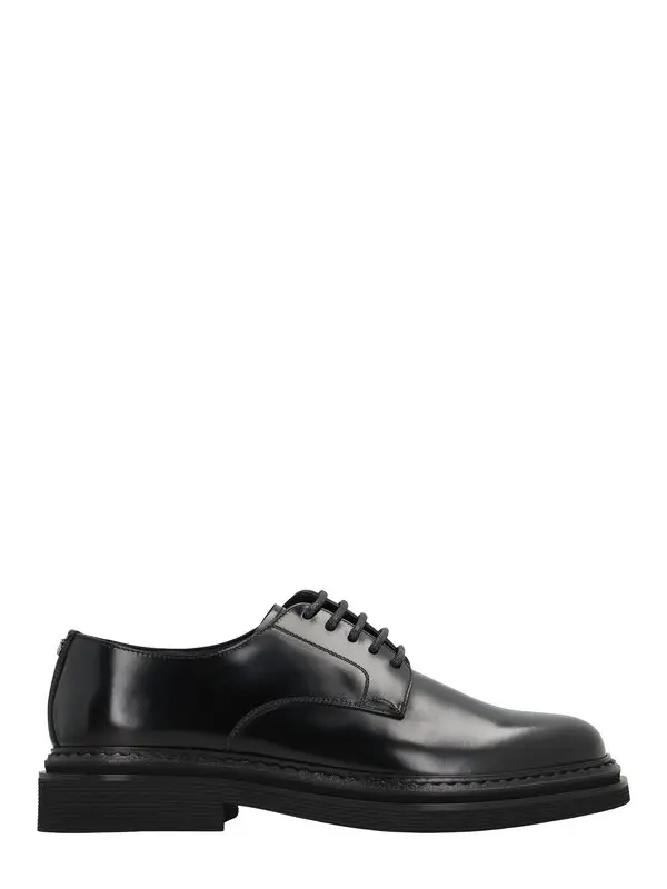 Dolce & Gabbana Brushed Calfskin Derby Shoes - Black