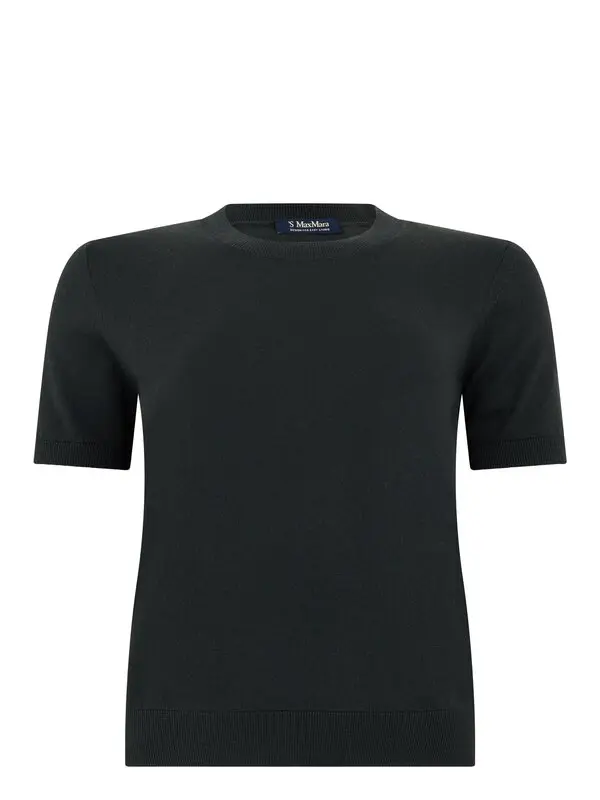 Max Mara Short Sleeve Silk-cotton T-shirt - Black
