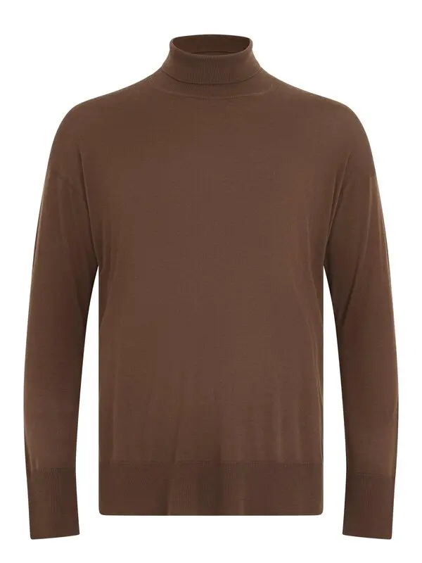 Max Mara High-neck Fine Wool Sweater - Brown