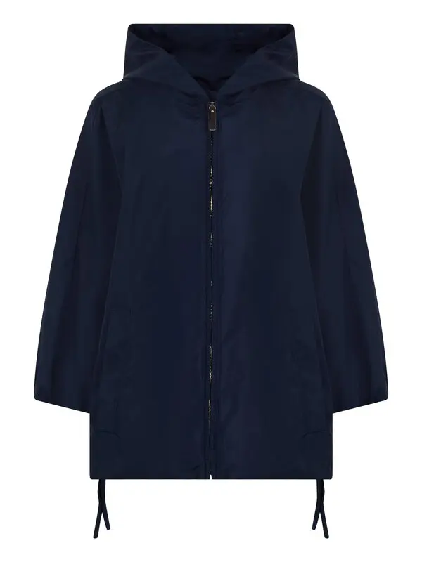 Max Mara Hooded Waterproof Taffeta Jacket - Blue