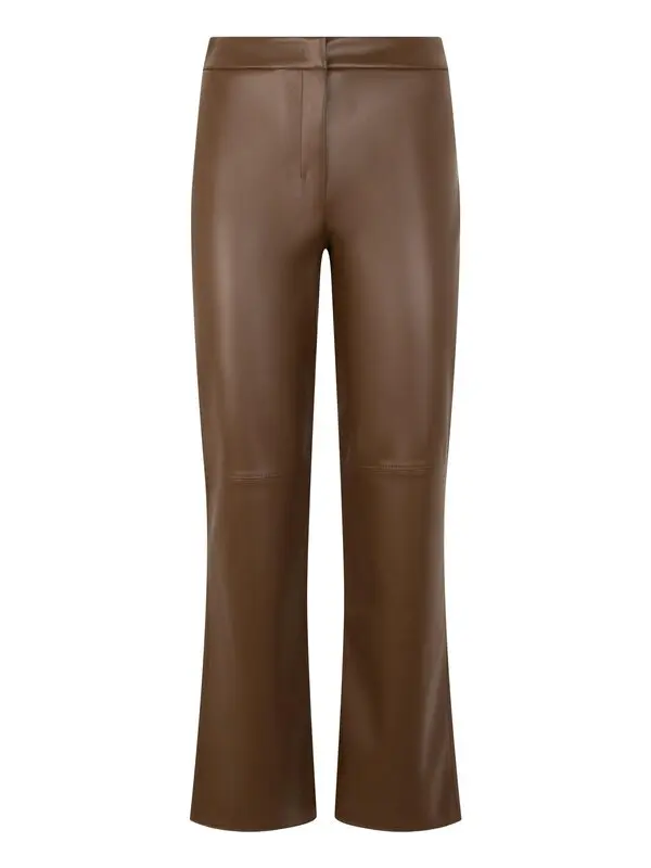 Max Mara Sculpted Wide-leg Synthetic Leather Pants - Brown