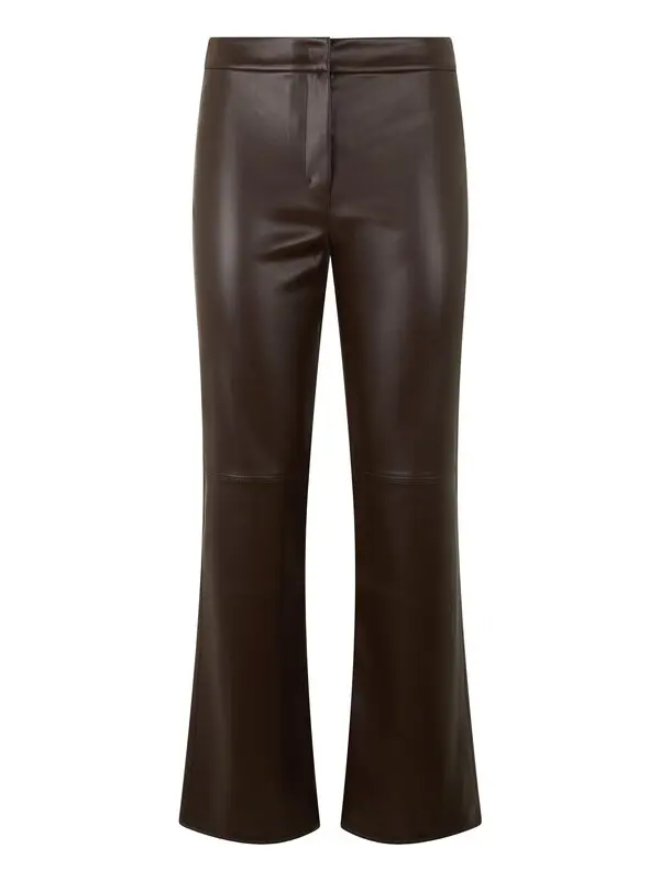 Max Mara Sleek High-waist Flared Synthetic Leather Trousers - Brown