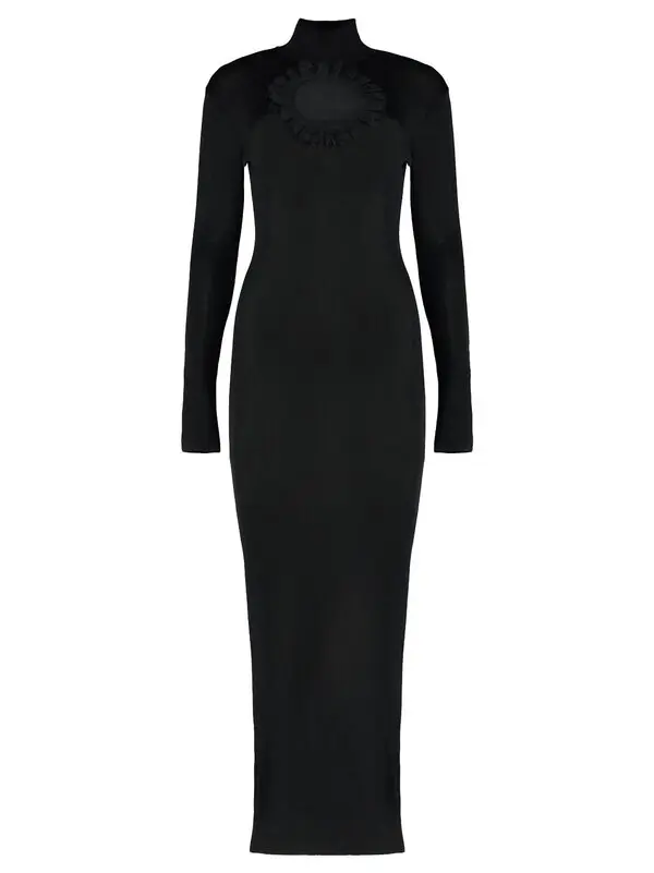 SELF-PORTRAIT X Christopher Kane Knitted Maxi Dress With Lace Insert - Black