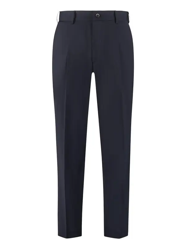 THE ALPHABET Wool-blend Tailored Trousers With Stretch - Blue