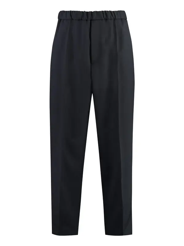 JIL SANDER Wide-leg Technical Gabardine Trousers - Blue