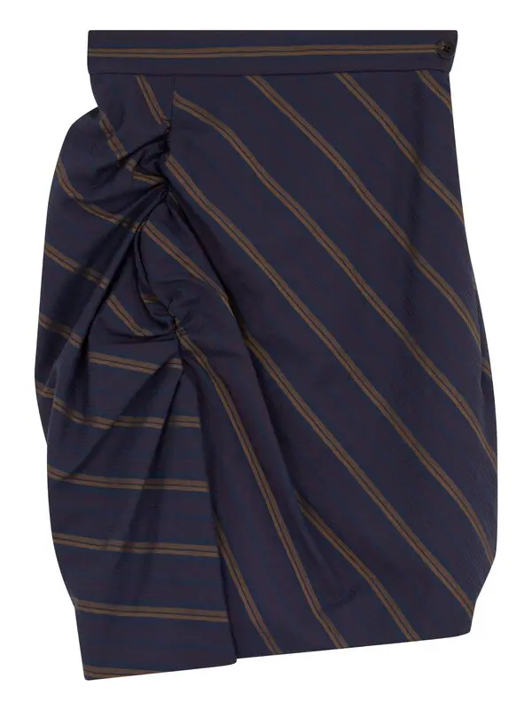VIVIENNE WESTWOOD Gathered Striped Midi Skirt - Blue