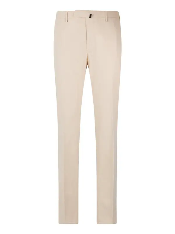 SLOWEAR Cotton Stretch Slim-fit Trousers - Beige