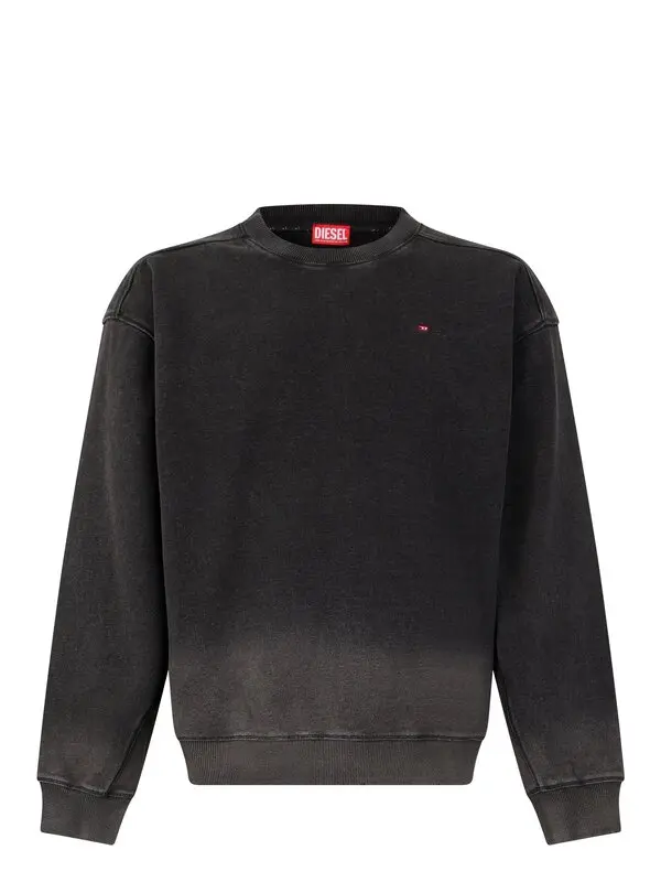 DIESEL® Crew Neck Sweater With Gradual Fade - Black