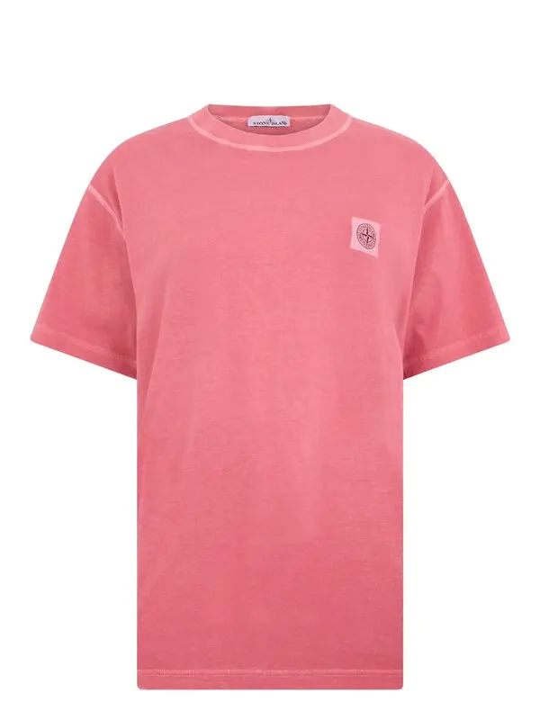 Stone Island Mini Stitched Logo Short-sleeve T-shirt - Pink