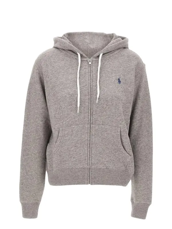 Ralph Lauren Cotton Blend Zip-up Hoodie - Grey