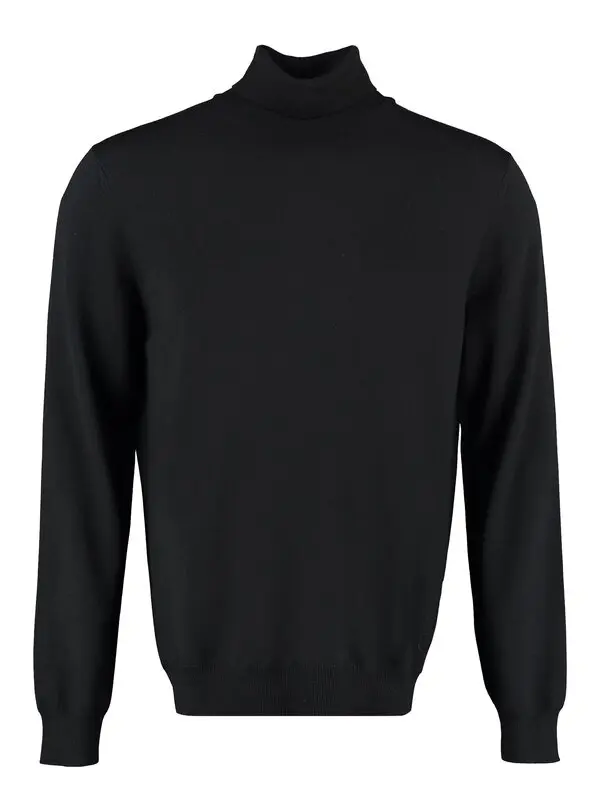 THE ALPHABET Knit Extra-fine Wool Turtleneck Sweater - Black