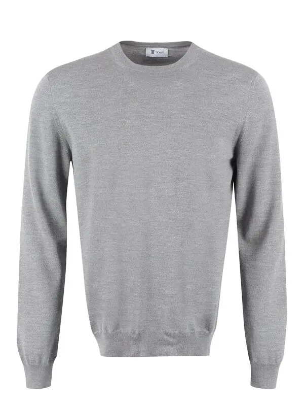 THE ALPHABET Crew-neck Extra-fine Wool Sweater - Grey