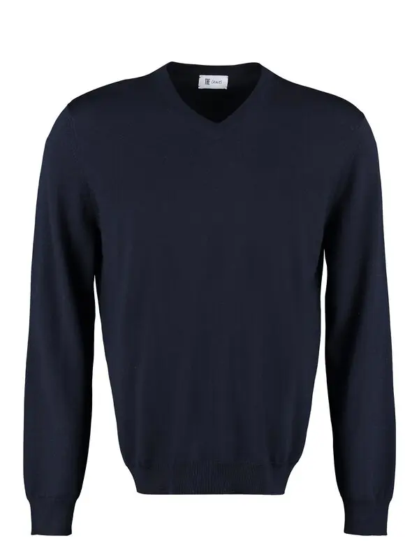 THE ALPHABET Extra-fine Wool Ribbed Pullover - Blue