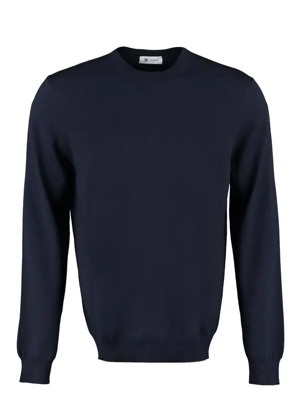 THE ALPHABET Extra-fine Wool Ribbed Knit Pullover - Blue