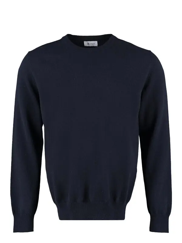 THE ALPHABET Cashmere Pullover With Ribbed Edges - Blue