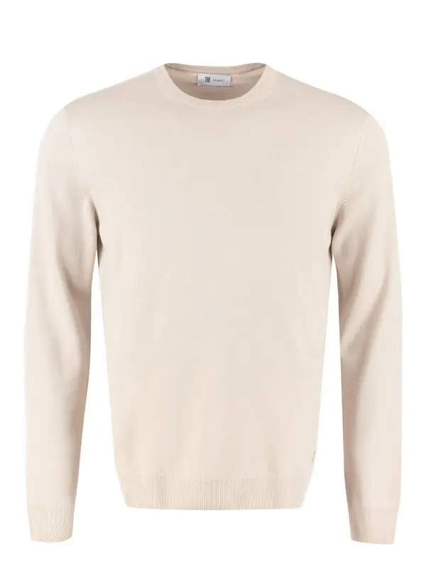 THE ALPHABET Crew Neck Wool Sweater - Beige