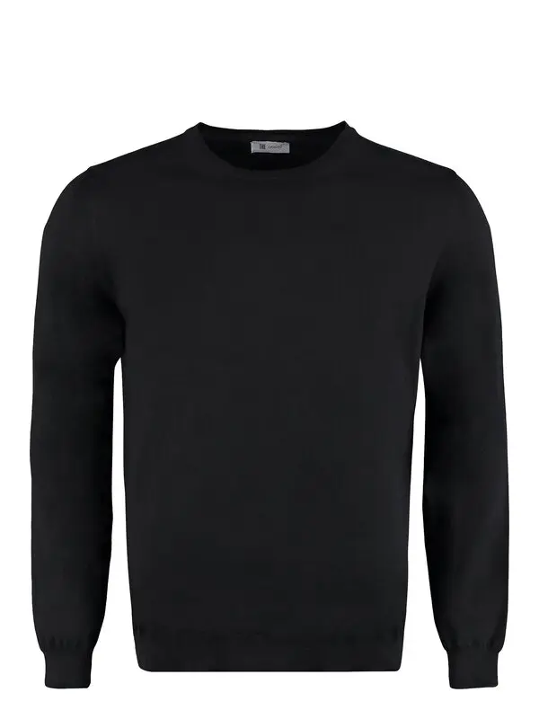 THE ALPHABET Fine-knit Cotton Crew Neck Sweater - Black