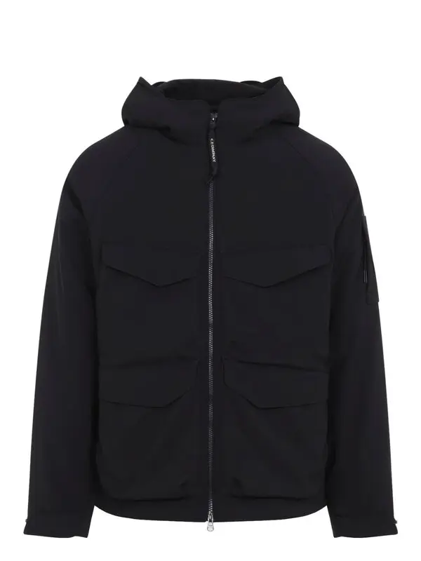 C.P. COMPANY Padded Hooded Lens Jacket - Black