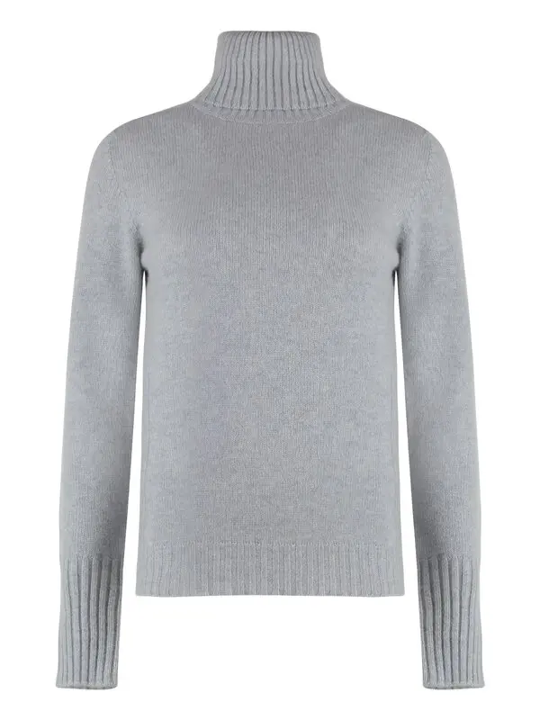 THE ALPHABET Ribbed Cashmere Turtleneck Pullover - Grey