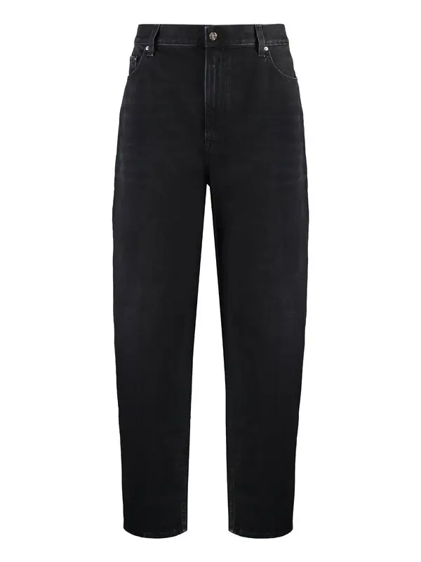 TOTEME Wide-leg Jeans With Metal Hardware - Black
