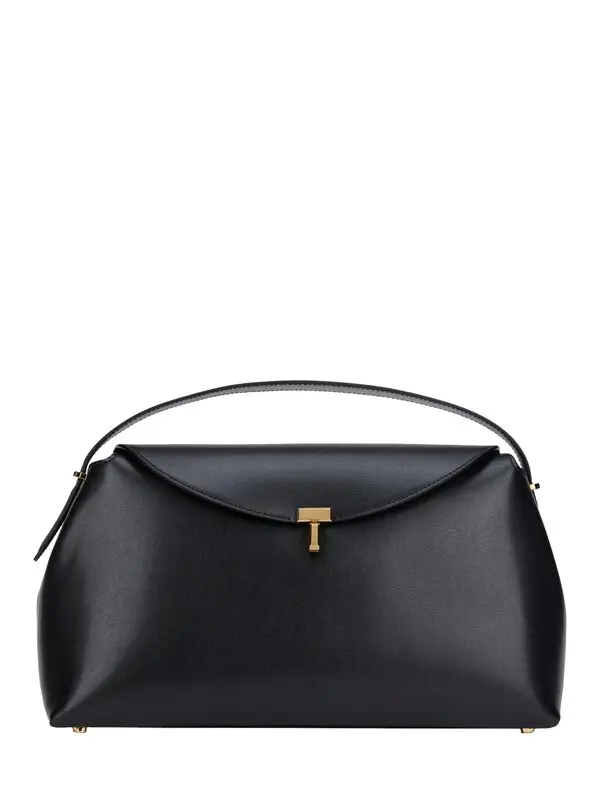 TOTEME T-lock Leather Handbag - Black