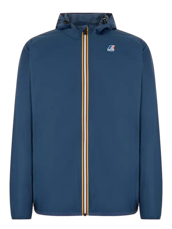 K-WAY Le Vrai 4.0 Hooded Lightweight Windbreaker Jacket - Blue