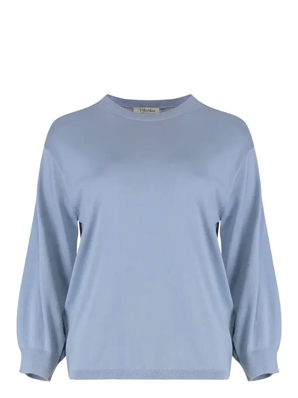 Max Mara Amico Ribbed Virgin Wool Sweater - Light Blue
