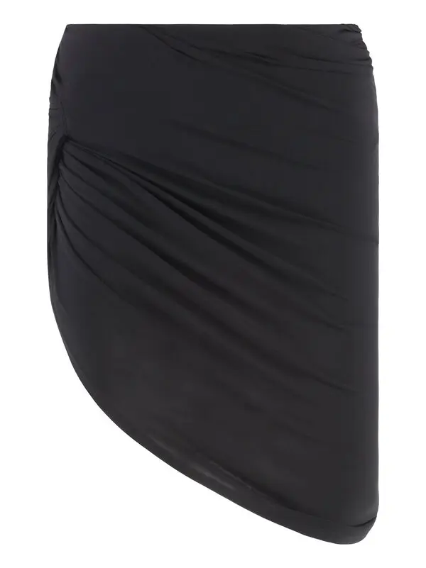 Jacquemus Asymmetrical Draped Skirt - Black