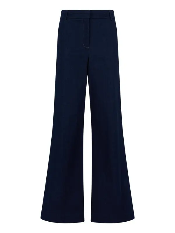 Veronica Beard High-waist Bell-bottom Denim Pants - Blue